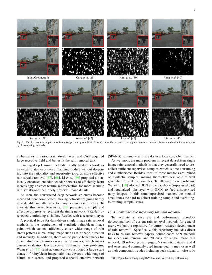 A Survey on Rain Removal from Video and Single Image | DeepAI