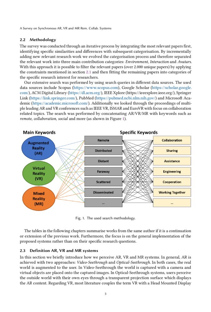 A Survey on Synchronous Augmented, Virtual and Mixed Reality Remote ...
