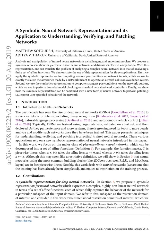 A Symbolic Neural Network Representation and its Application to ...