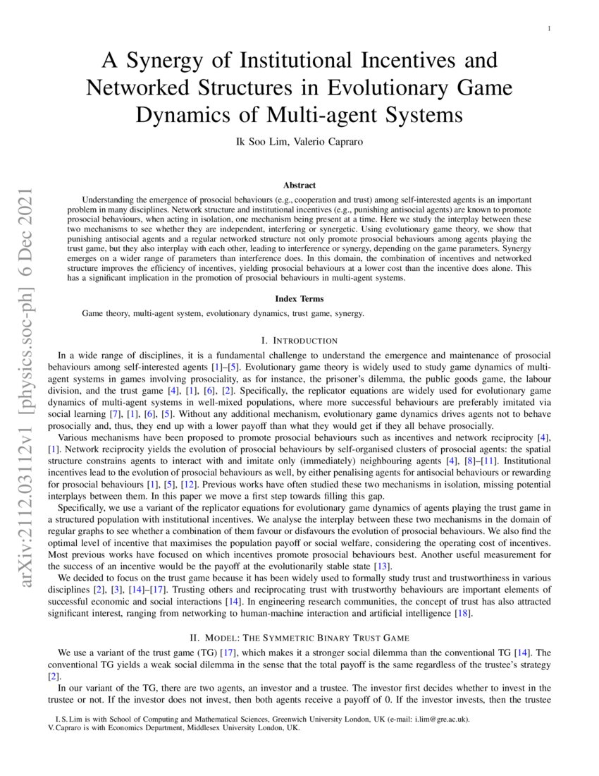 A Synergy of Institutional Incentives and Networked Structures in ...