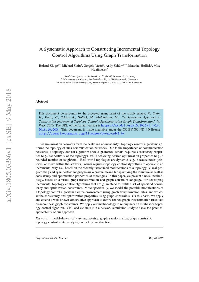 A Systematic Approach To Constructing Incremental Topology Control Algorithms Using Graph 