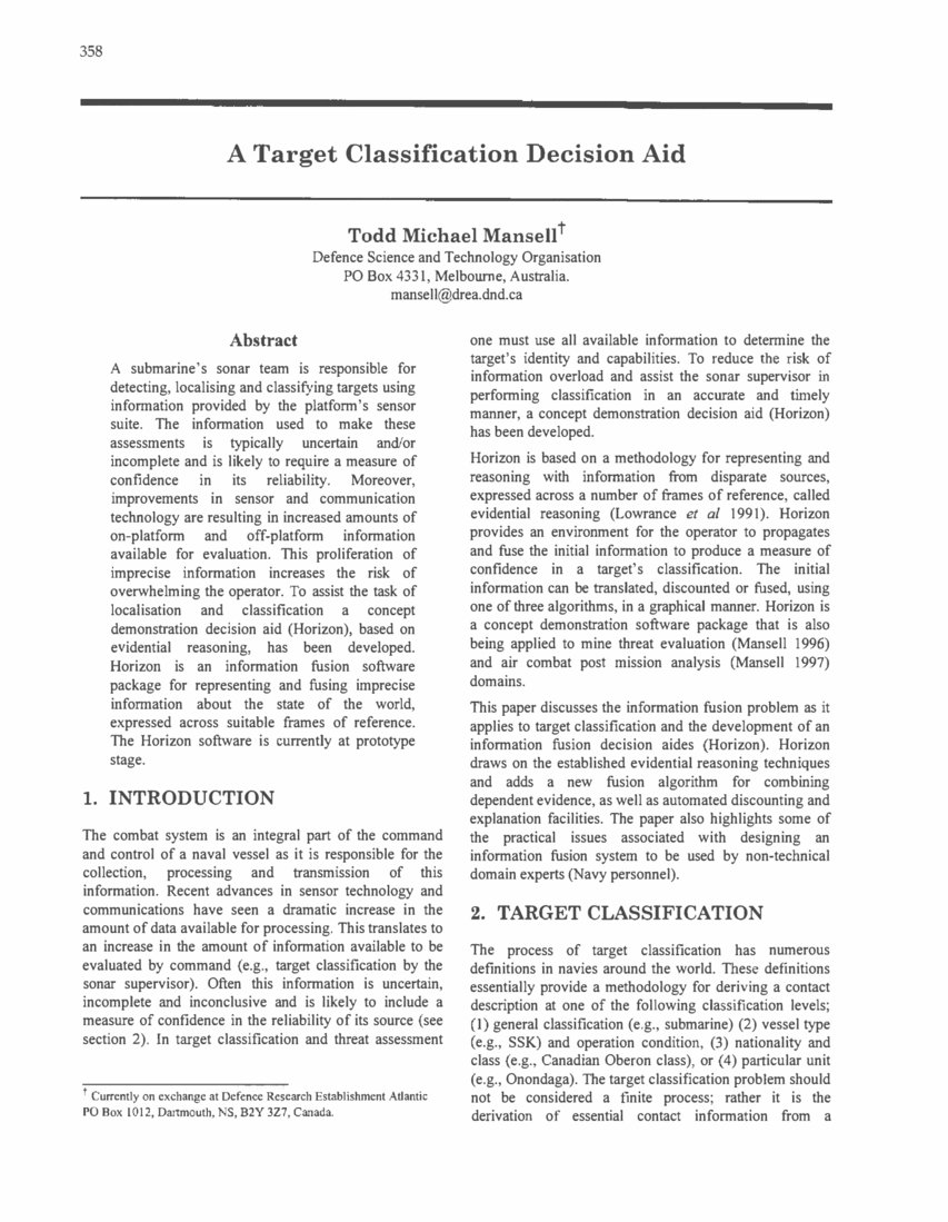 A Target Classification Decision Aid | DeepAI