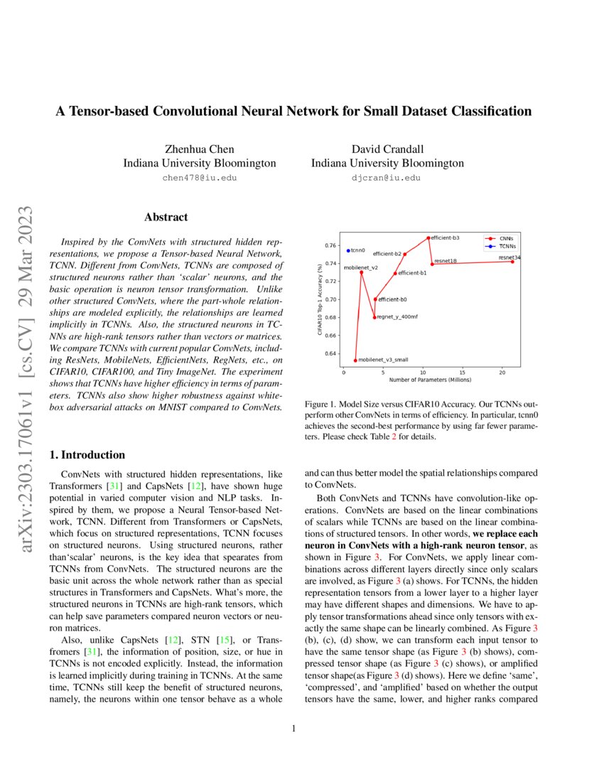 A Tensor Based Convolutional Neural Network For Small Dataset 3388