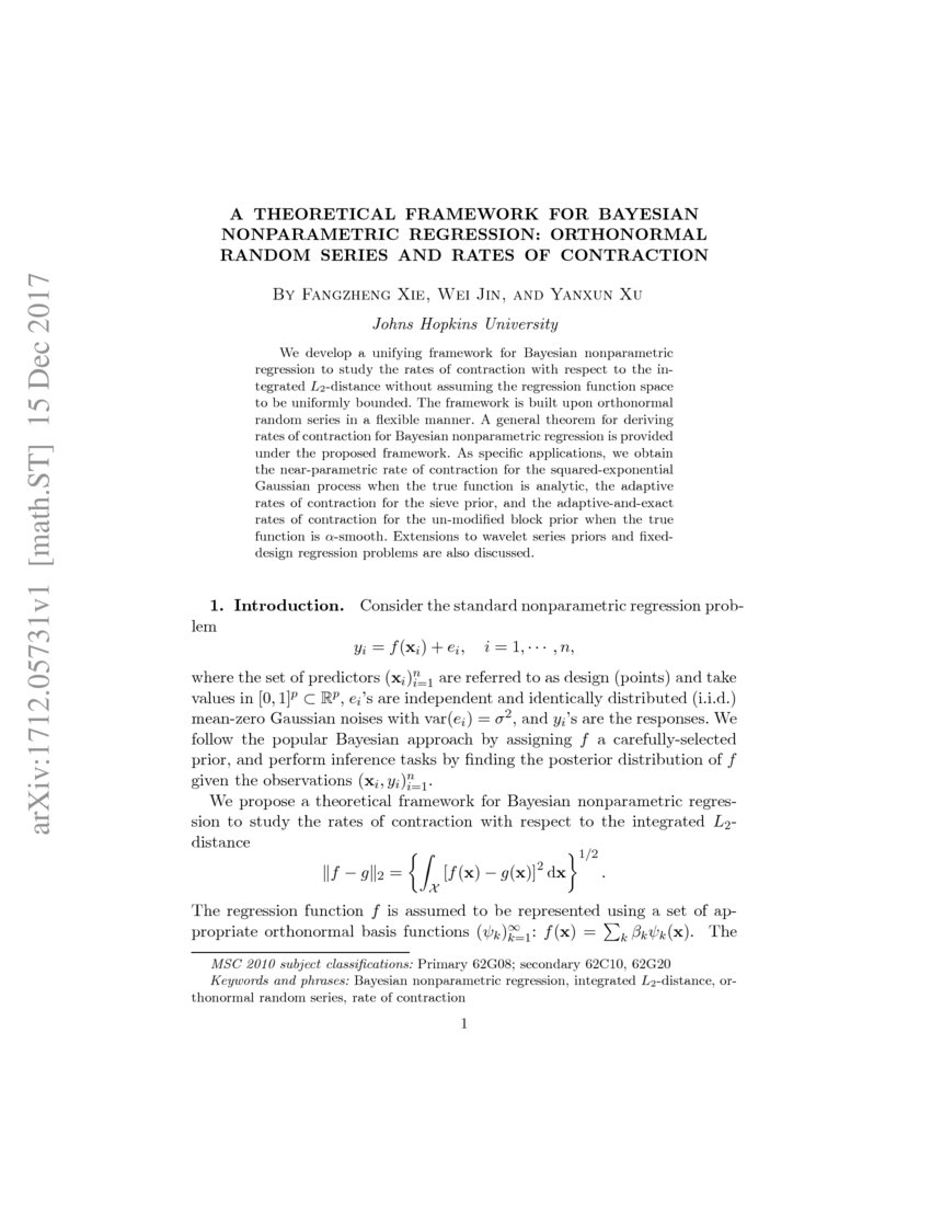 A Theoretical Framework For Bayesian Nonparametric Regression Orthonormal Random Series And
