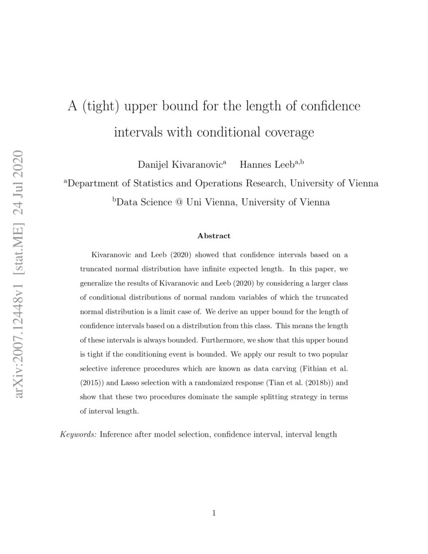A (tight) upper bound for the length of confidence intervals with ...