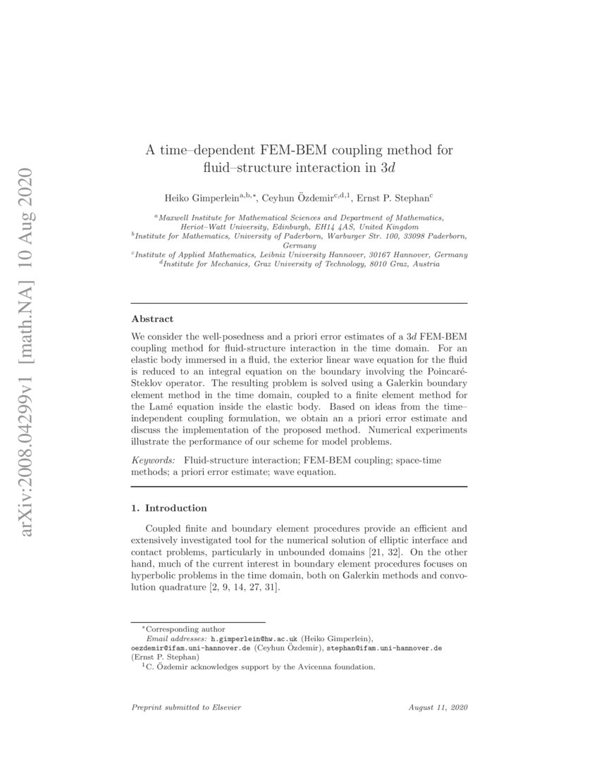 A time-dependent FEM-BEM coupling method for fluid-structure ...