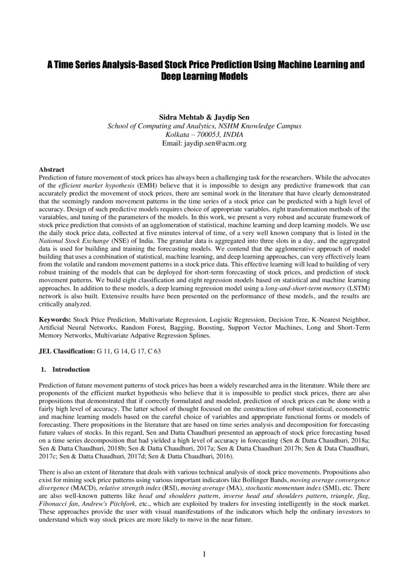 A Time Series Analysis Based Stock Price Prediction Using Machine Learning And Deep Learning
