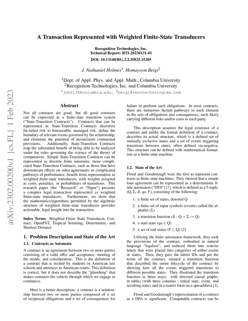 A Transaction Represented With Weighted Finite State Transducers Deepai