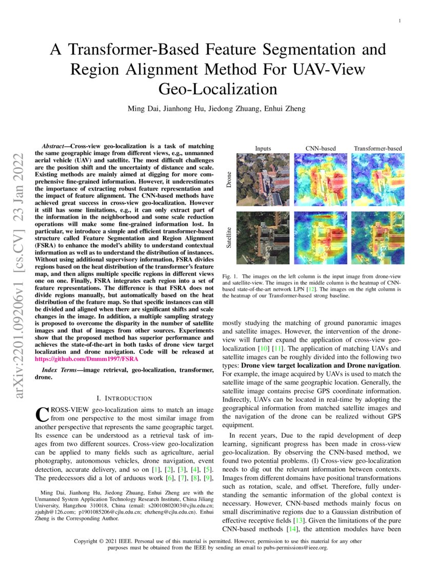 A Transformer Based Feature Segmentation And Region Alignment Method