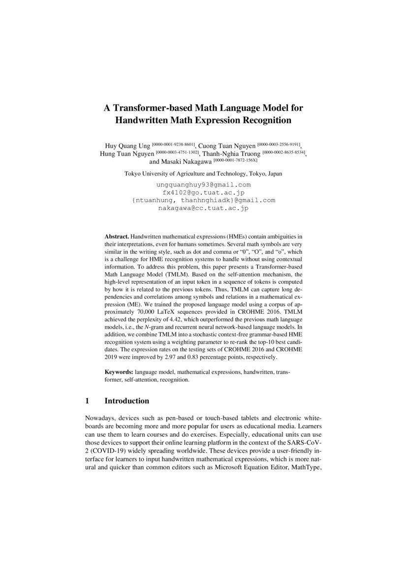 A Transformer-based Math Language Model for Handwritten Math Expression ...