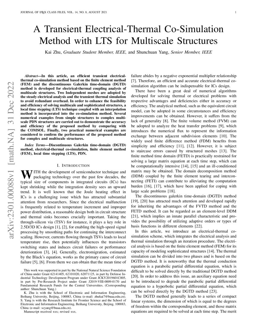 A Transient Electrical Thermal Co Simulation Method With Lts For
