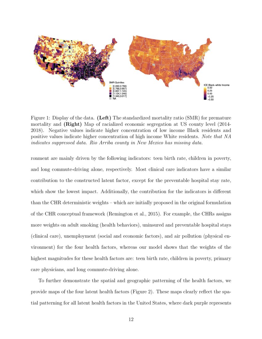 A Two-stage Bayesian Model for Assessing the Geography of Racialized Economic Segregation and ...