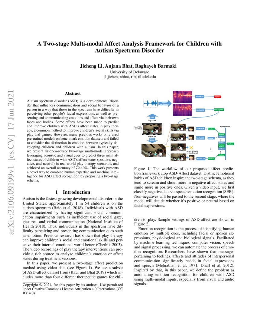 A Two-stage Multi-modal Affect Analysis Framework for Children with ...