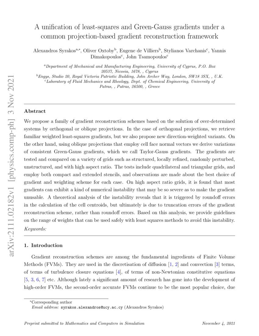 A unification of least-squares and Green-Gauss gradients under a common ...