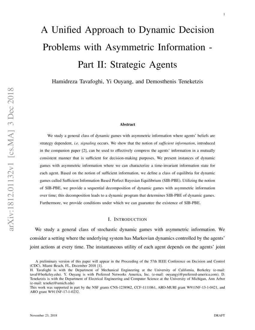 A Unified Approach to Dynamic Decision Problems with Asymmetric Information - Part II: Strategic ...