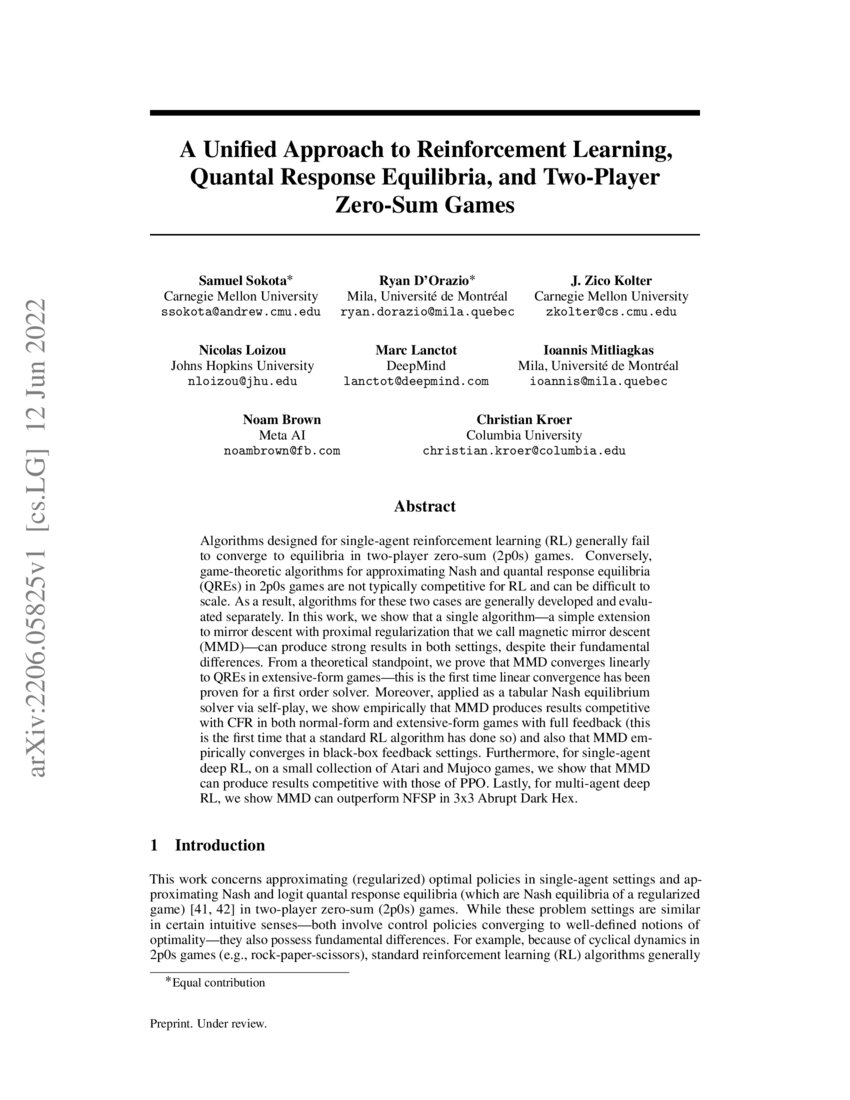A Unified Approach To Reinforcement Learning Quantal Response