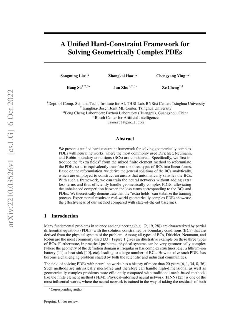 A Unified Hard Constraint Framework For Solving Geometrically Complex Pdes Deepai 