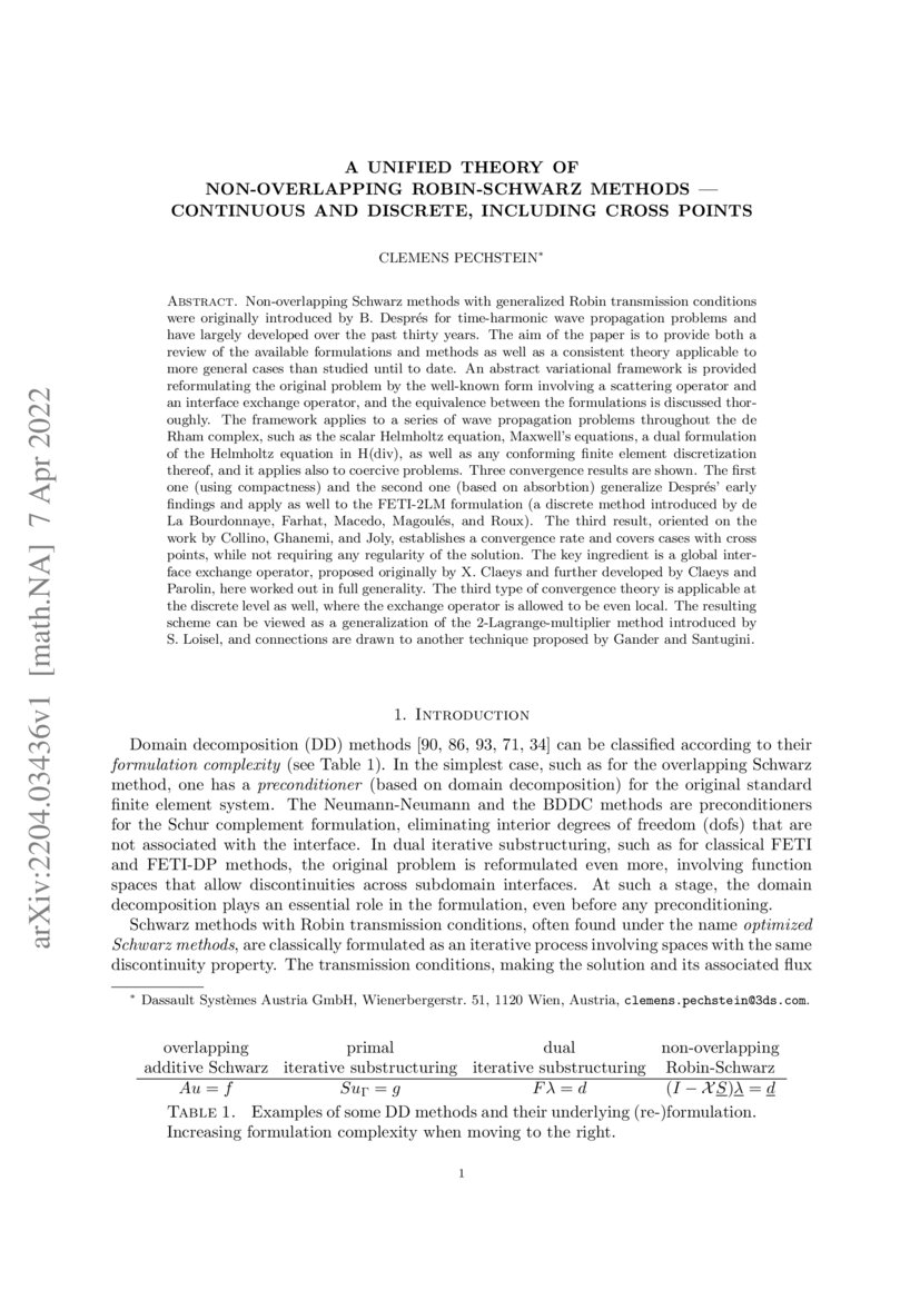A unified theory of non-overlapping Robin-Schwarz methods – continuous ...