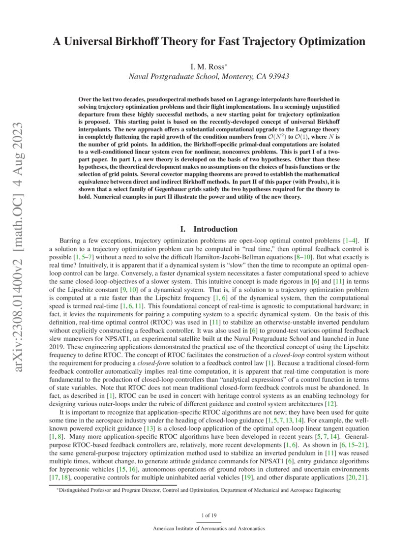 A Universal Birkhoff Theory for Fast Trajectory Optimization | DeepAI A Universal Birkhoff Theory for Fast Trajectory Optimization | DeepAI