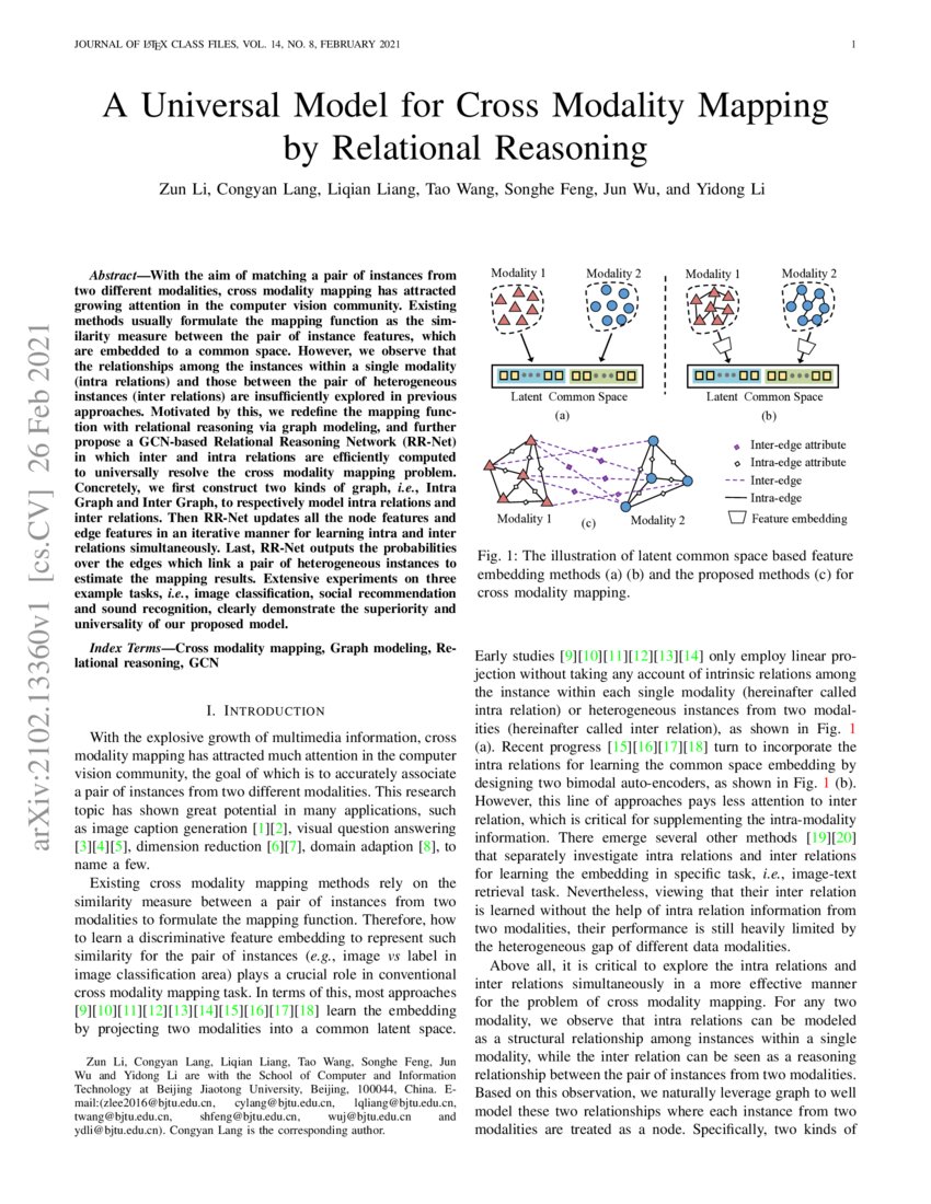 A Universal Model for Cross Modality Mapping by Relational Reasoning | DeepAI