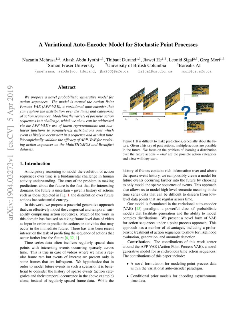 A Variational Auto Encoder Model For Stochastic Point Processes Deepai