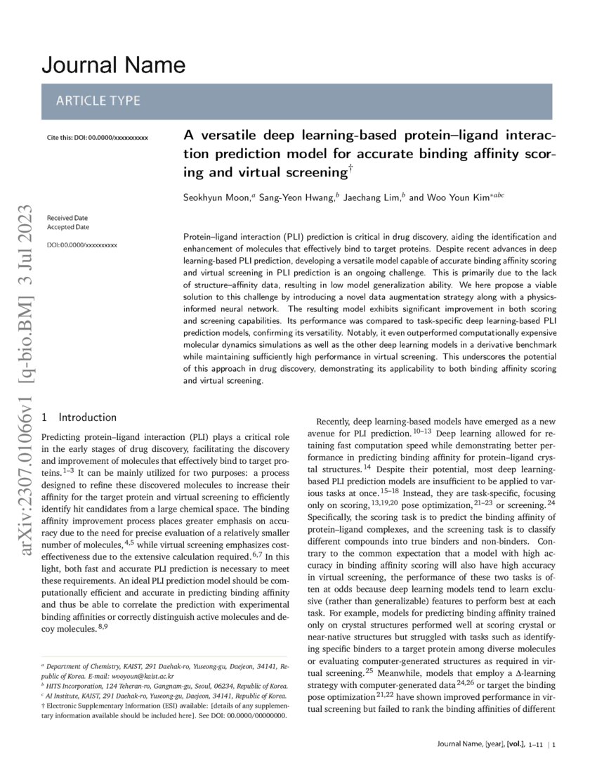 A Versatile Deep Learning Based Protein Ligand Interaction Prediction