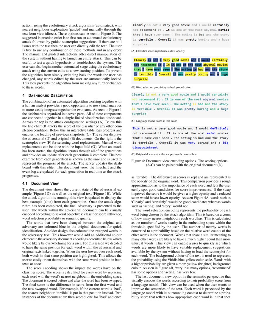 A Visual Analytics Framework for Adversarial Text Generation | DeepAI