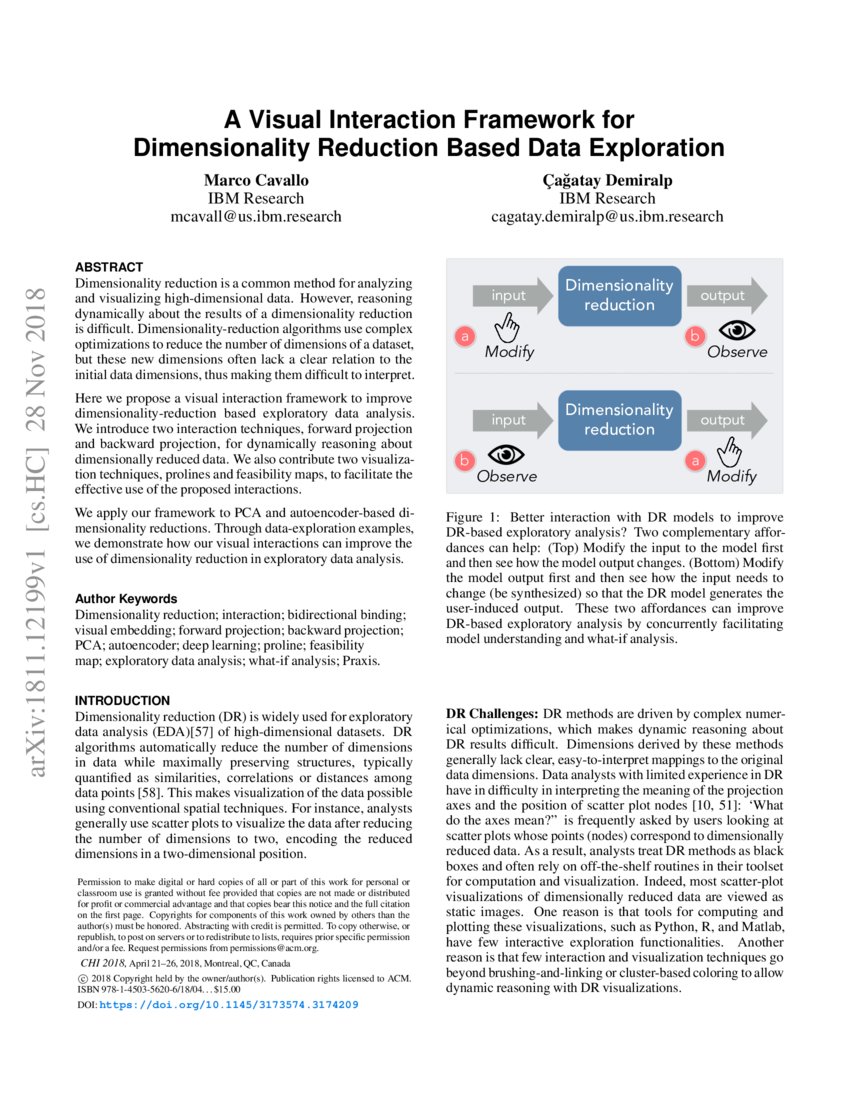 A Visual Interaction Framework for Dimensionality Reduction Based Data Exploration | DeepAI