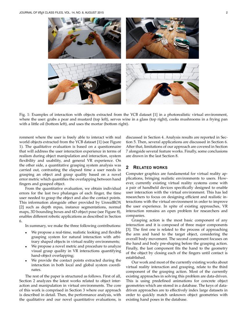 A Visually Plausible Grasping System For Object Manipulation And Interaction In Virtual Reality