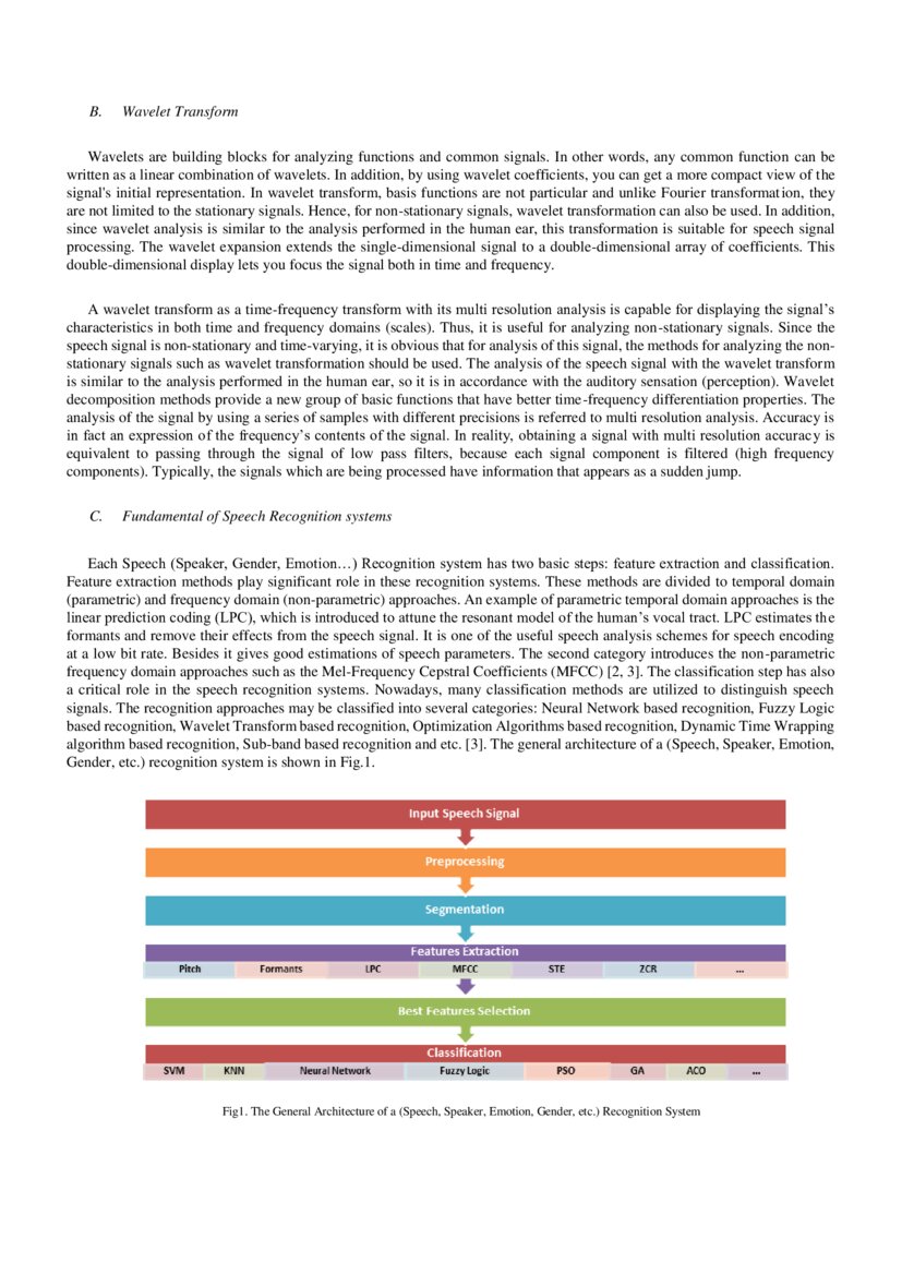 A Wavelet Transform Based Scheme To Extract Speech Pitch And Formant Frequencies Deepai