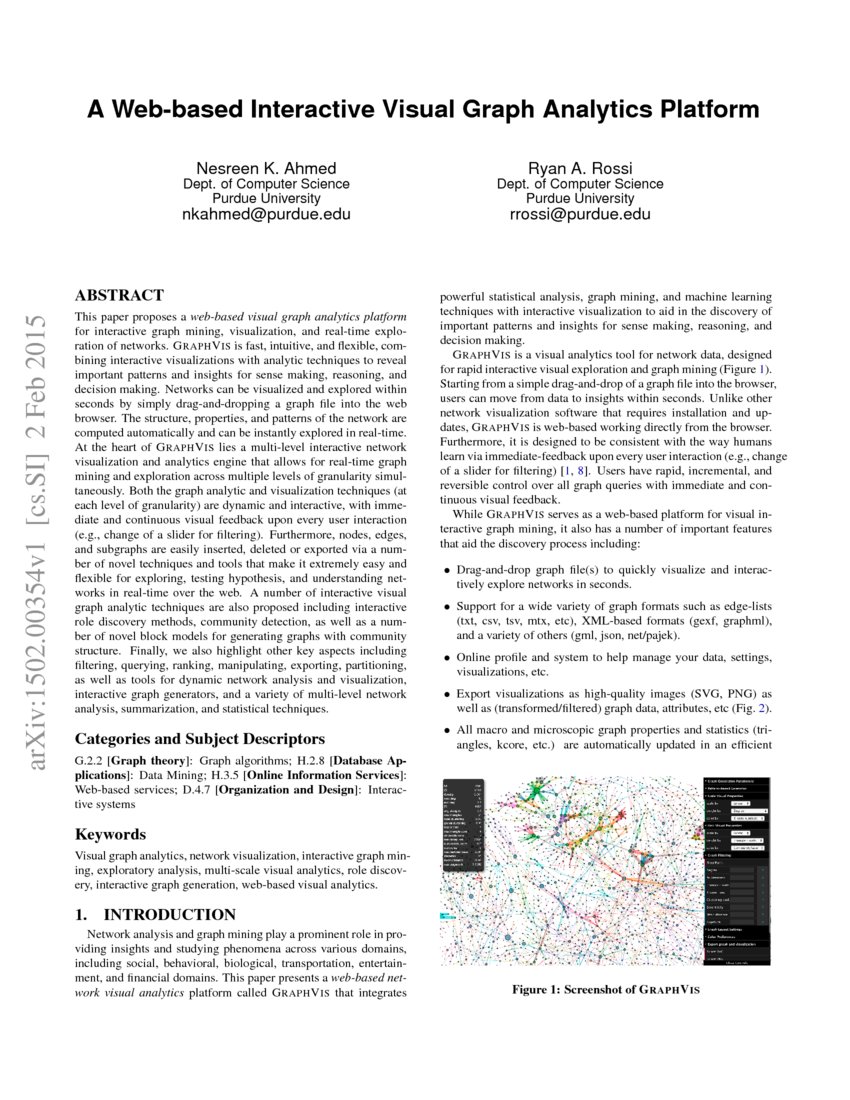 A Web-based Interactive Visual Graph Analytics Platform | DeepAI