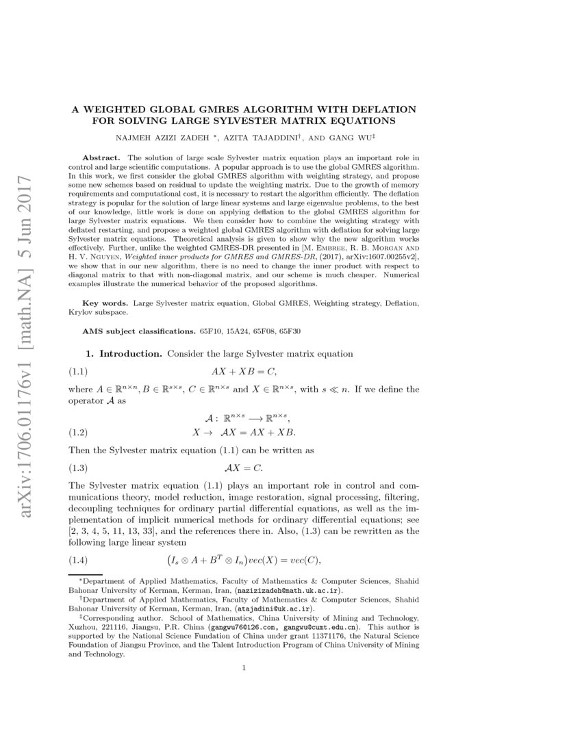 A Weighted Global Gmres Algorithm With Deflation For Solving Large Sylvester Matrix Equations