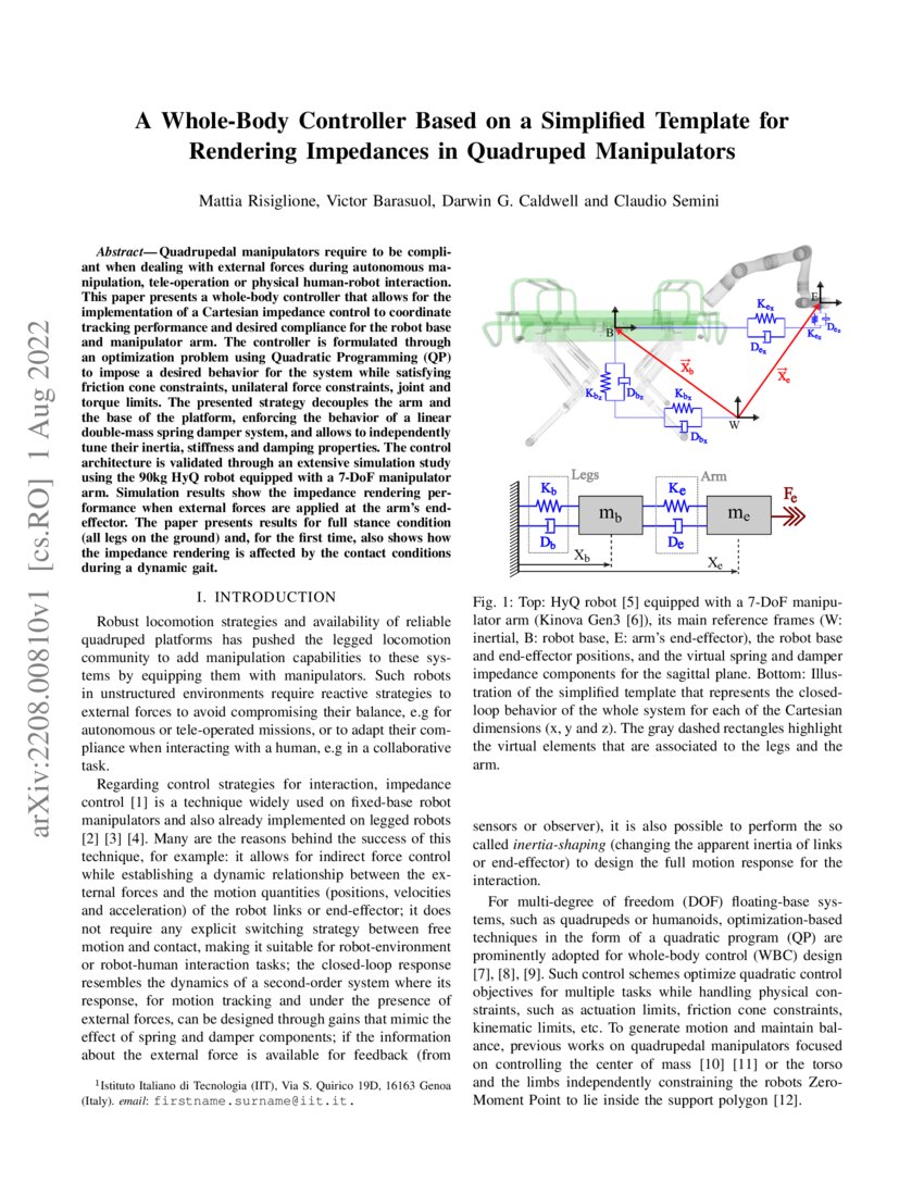 A Whole-Body Controller Based on a Simplified Template for Rendering ...
