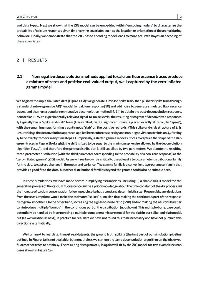 A zero-inflated gamma model for deconvolved calcium imaging traces | DeepAI
