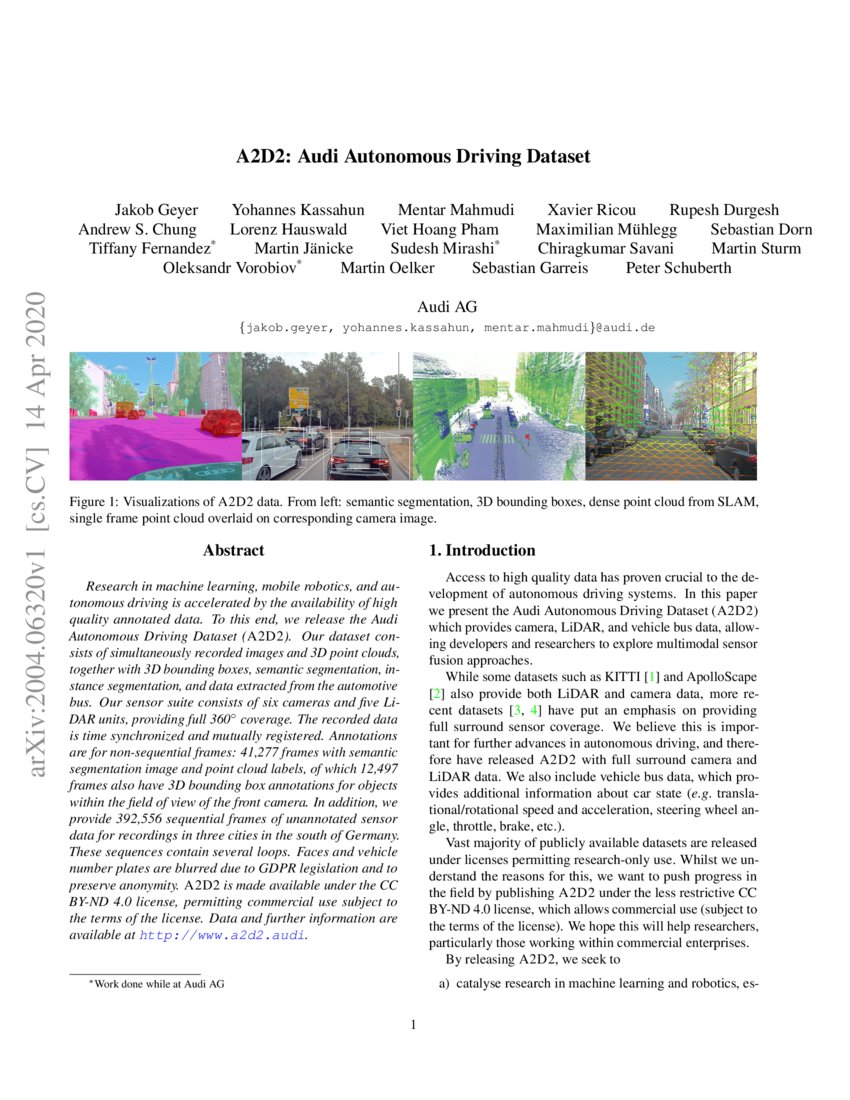 A2d2 Audi Autonomous Driving Dataset Deepai