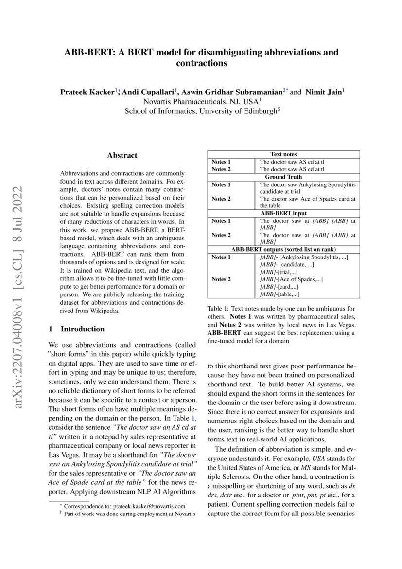 ABB-BERT: A BERT model for disambiguating abbreviations and ...
