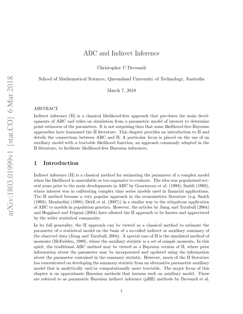 ABC and Indirect Inference | DeepAI