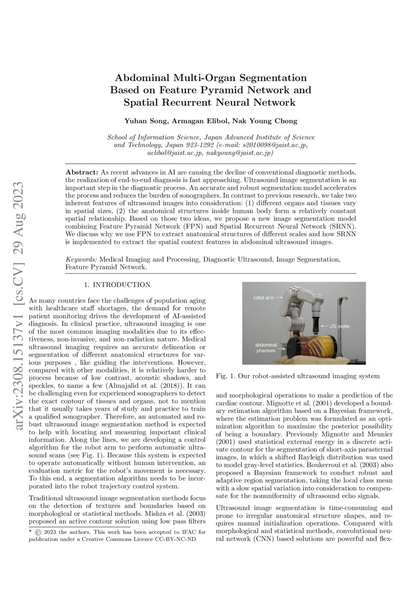 Abdominal Multi Organ Segmentation Based On Feature Pyramid Network And