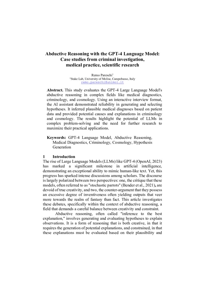 Abductive Reasoning with the GPT-4 Language Model: Case studies from criminal investigation ...