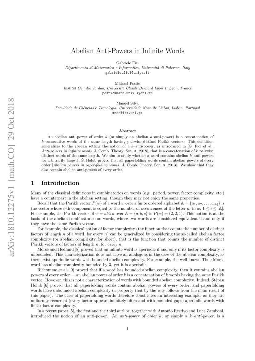 Abelian Anti Powers In Infinite Words Deepai 1876