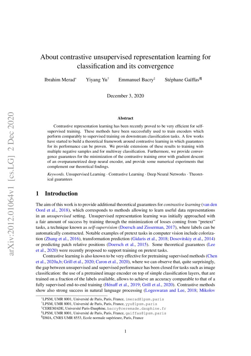 About contrastive unsupervised representation learning for ...