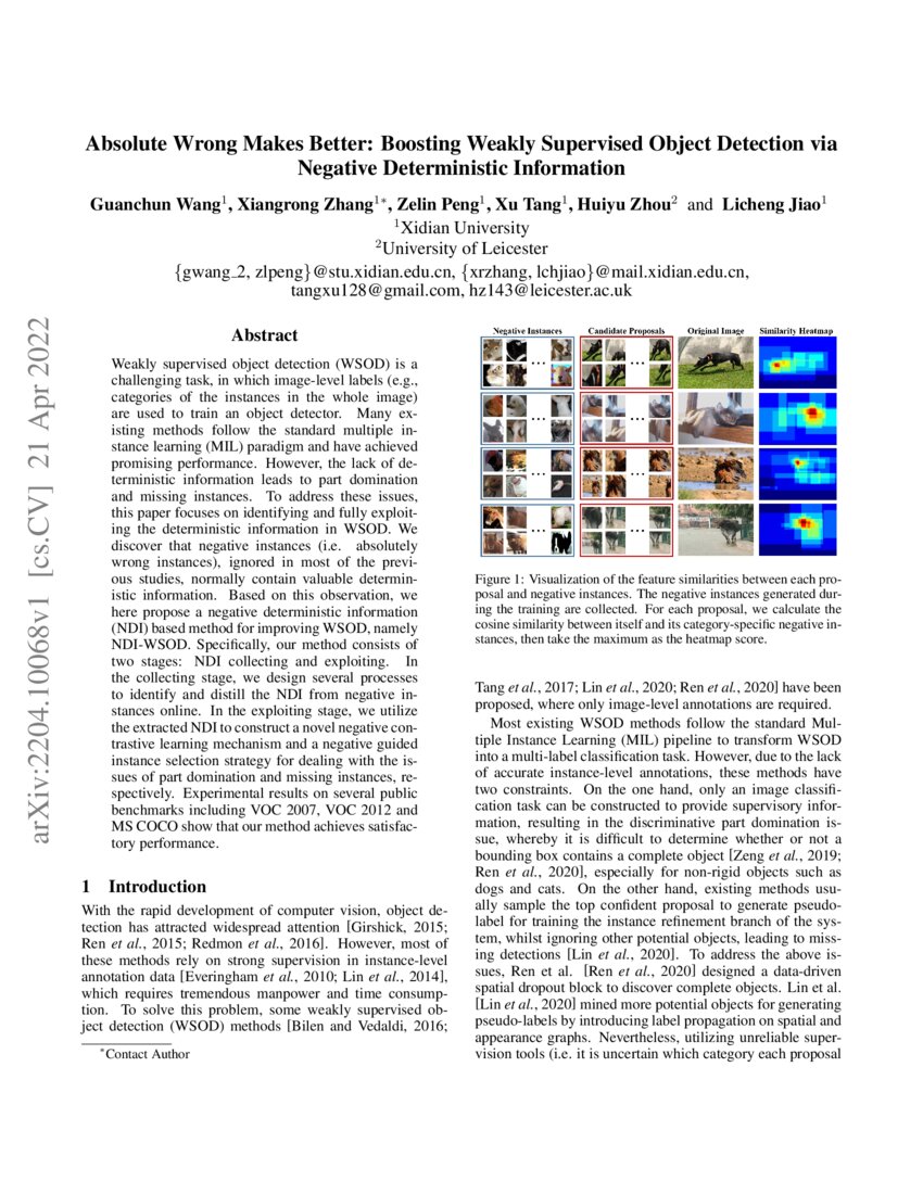 Absolute Wrong Makes Better Boosting Weakly Supervised Object Detection Via Negative