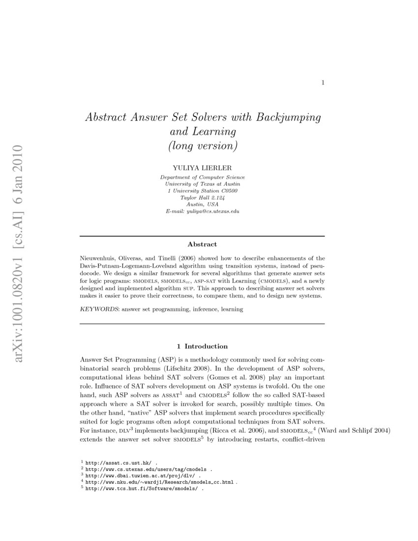 Abstract Answer Set Solvers with Learning | DeepAI