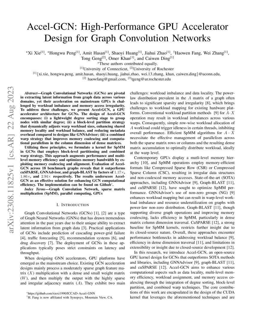 Accel-GCN: High-Performance GPU Accelerator Design for Graph ...