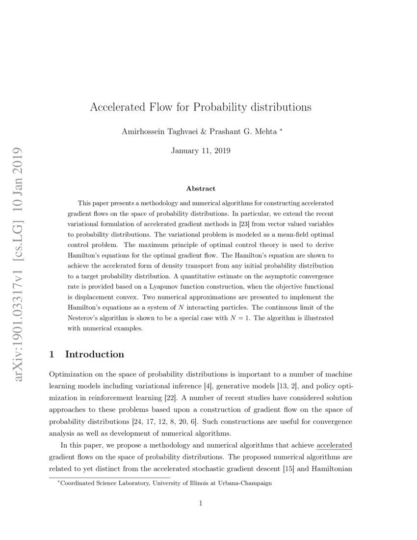 Accelerated Flow for Probability distributions | DeepAI