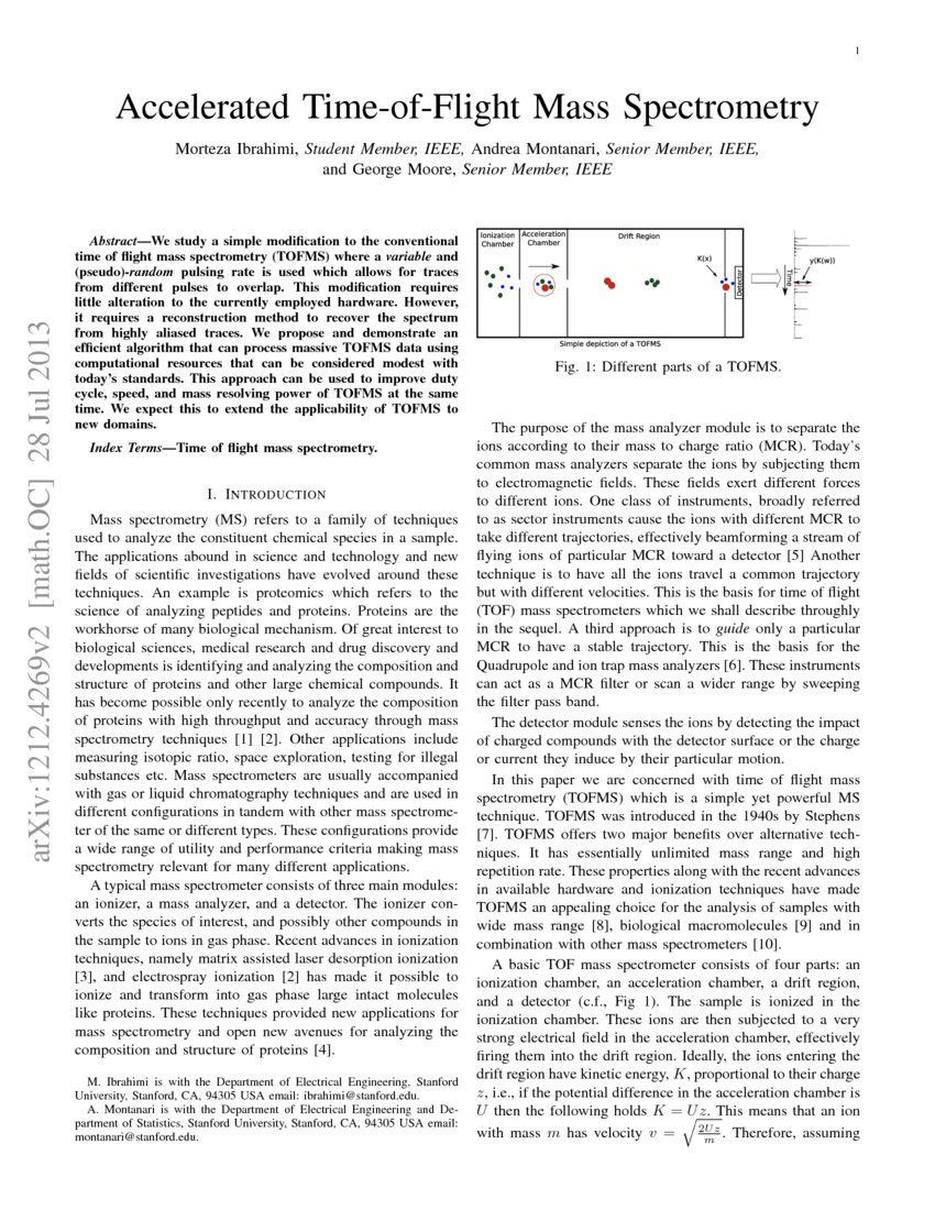Accelerated Time-of-Flight Mass Spectrometry | DeepAI