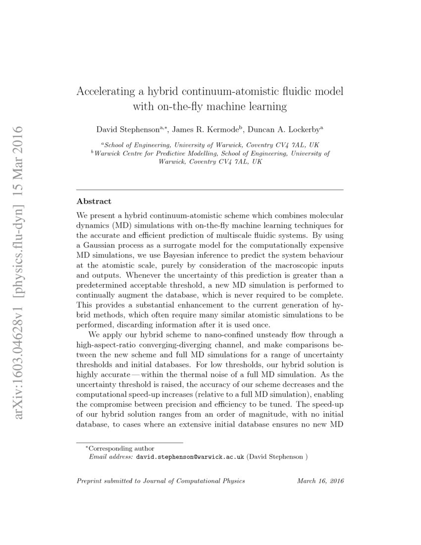 Accelerating A Hybrid Continuum Atomistic Fluidic Model With On The Fly