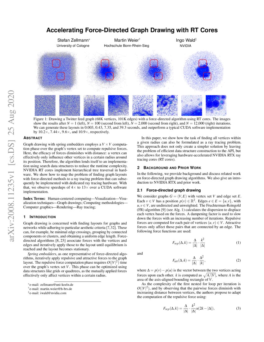 Accelerating Force-Directed Graph Drawing with RT Cores | DeepAI