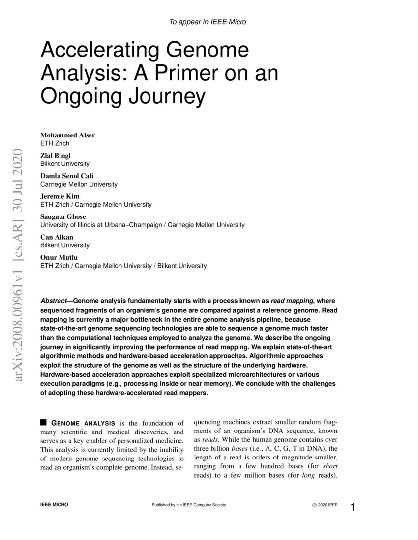 Accelerating Genome Analysis: A Primer on an Ongoing Journey | DeepAI