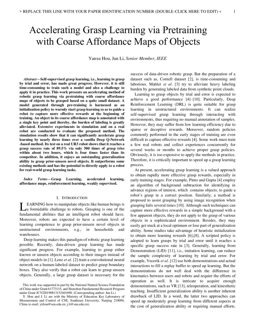 Accelerating Grasp Learning via Pretraining with Coarse Affordance Maps ...